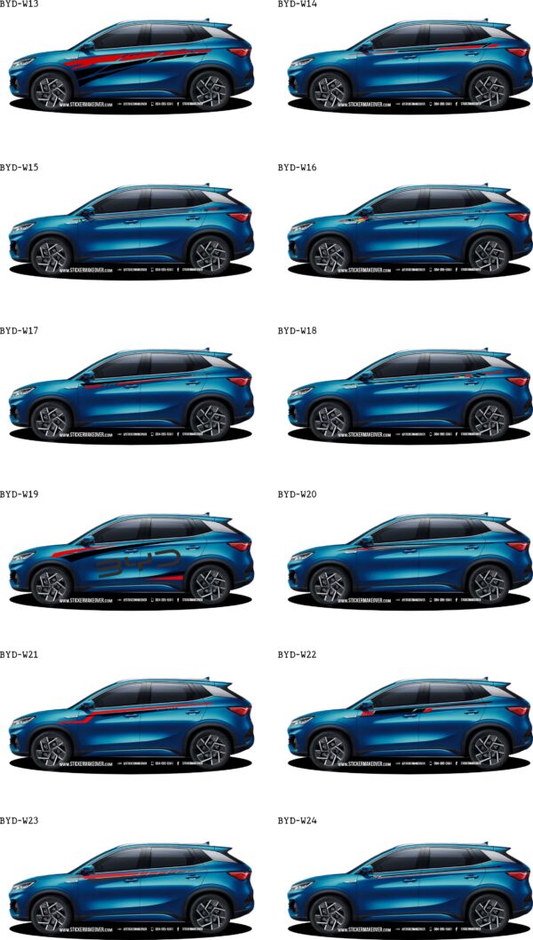 สติกเกอร์แต่งรถ BYD ATTO3 ลายรถ BYD แรพหลังคาดำ ATTO3 – StickerMakeover